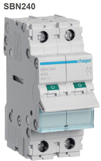 2-POLE 40A MODULAR SWITCH | SBN240 – Dwyers Electrical