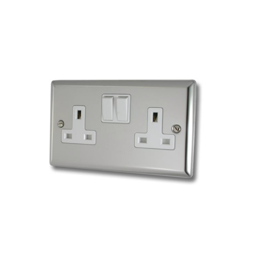SOCKET 13 AMP TWIN SWITCHED CHROME | MC323S – Dwyers Electrical